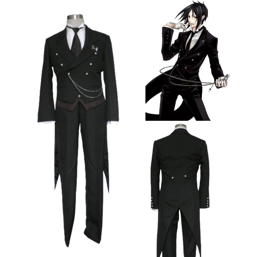 Black Butler Costume Sebastian Michaelis Cosplay Black Uniform Kit ...